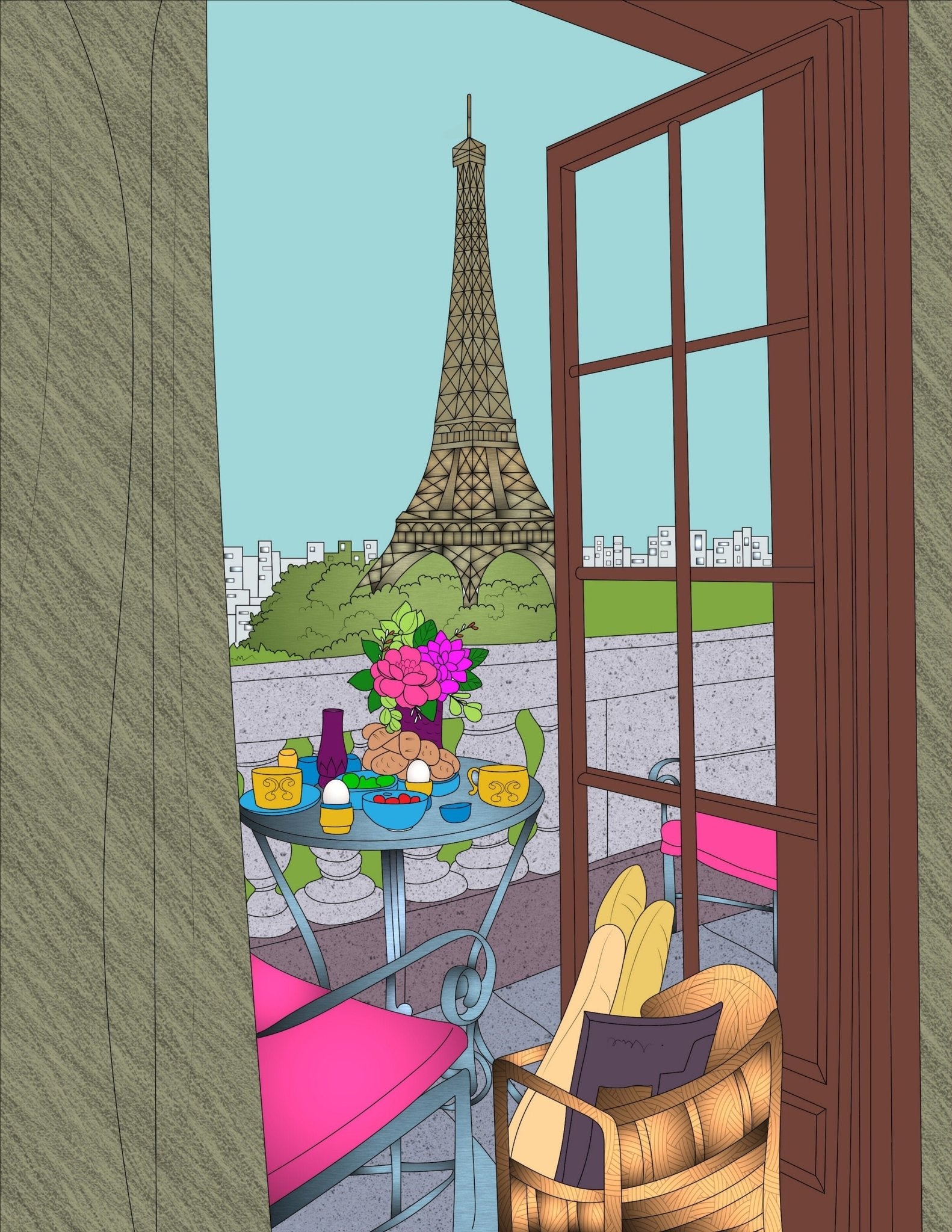 coloring pages of the eiffel tower